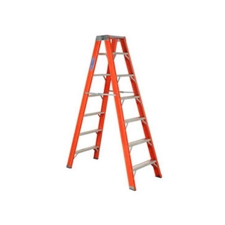 Escada Duplo Acesso Em Fibra de Vidro E Alumínio 2,00m 6 Degraus 120kg Laranja Tf-6 Cogumelo ...