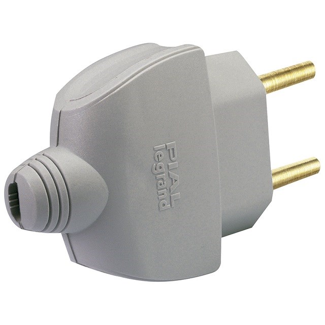 PLUG MACHO 2P-10A SAÍDA AXIAL CINZA 615820 PIAL | Armazém Coral