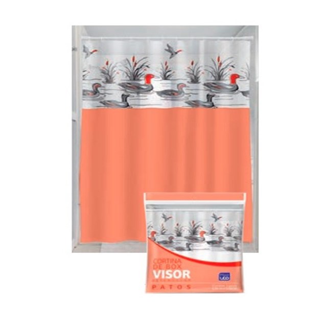 Cortina Para Box Em Vinil Lisa 1,35x2m Com Visor Retangular Estampado ...