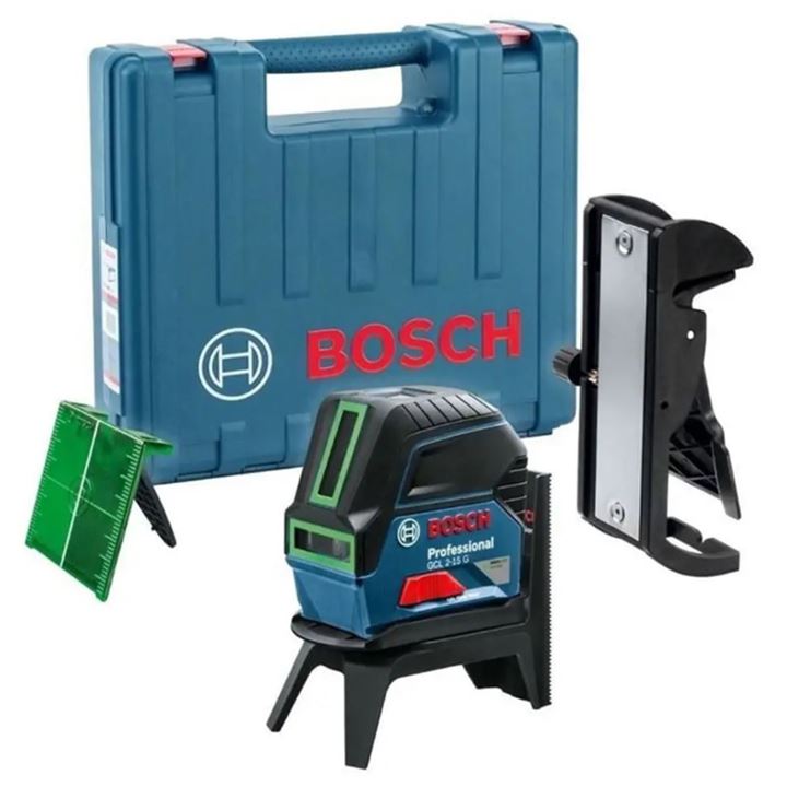 Nível Laser Combinado Gcl2-15 G Linhas Verdes (Até 15m) Com 4 Pilhas Aa, Maleta, Placa Alvo E ...