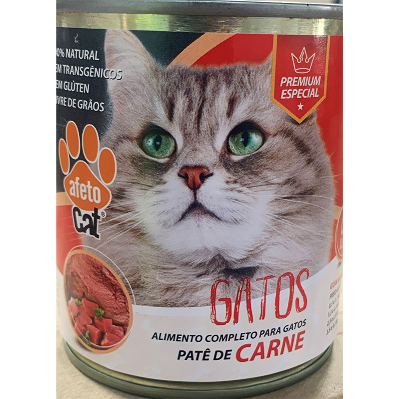 Patê Para Gatos Sabor Carne Premium 280g Afeto Cat | Armazém Coral